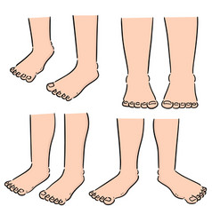 Set of cartoon leg Royalty Free Vector Image - VectorStock