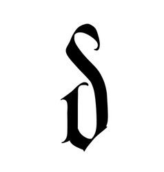 Letter d in gothic style alphabet the symbol Vector Image