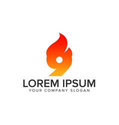 Number 9 logo design concept template Royalty Free Vector