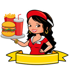 Sad fast food characters fries cola burger Vector Image