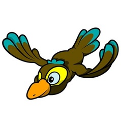 Cartoon cute small bird Royalty Free Vector Image