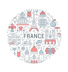 France cities icons set skyline logo pack Vector Image