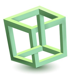 Impossible cube Royalty Free Vector Image - VectorStock