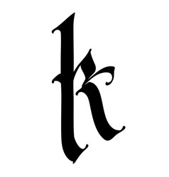 Letter k in the gothic style old alphabet Vector Image