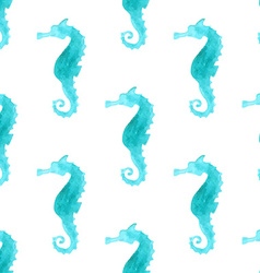 Watercolor sea horse pattern Royalty Free Vector Image