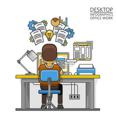 Cartoon smiling desktop computer Royalty Free Vector Image