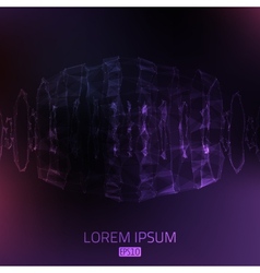 Polygonal wireframe mesh futuristic with rocket Vector Image