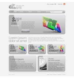 Gray website template Royalty Free Vector Image
