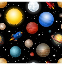 Solar system design space with planets and stars Vector Image