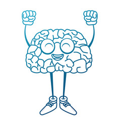 Brain cartoon running Royalty Free Vector Image