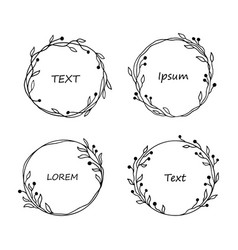 Wreath leaf circle border frame Royalty Free Vector Image