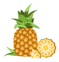Sticker fresh pineapple Royalty Free Vector Image