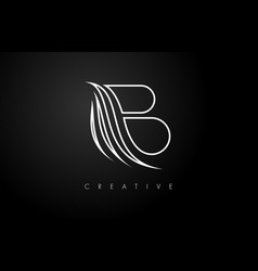 Curved creative letter b logo design with swoosh Vector Image