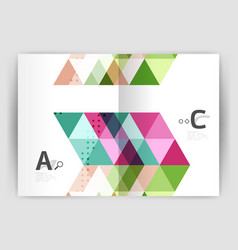 Brochure template layout design with triangles Vector Image