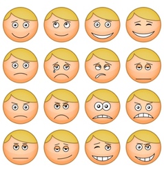 Cartoon comic round faces set Royalty Free Vector Image