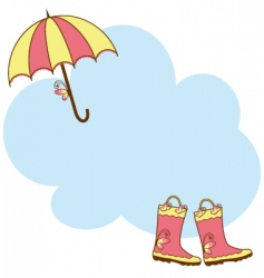Cartoon umbrella in rainbow colors isolated Vector Image