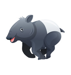 Cute malayan tapir standing as asian animal Vector Image