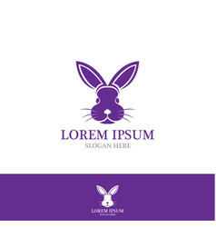 Jumping running rabbit hare logo Royalty Free Vector Image