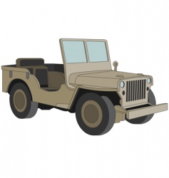 World war two military jeep silhouette Royalty Free Vector
