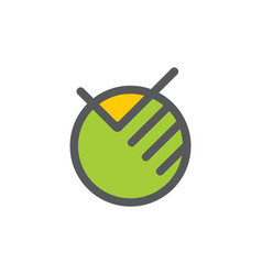 Check mark hand finger design logo Royalty Free Vector Image