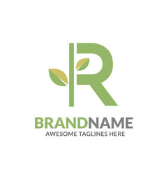 Green leaf inspired business logotype Royalty Free Vector