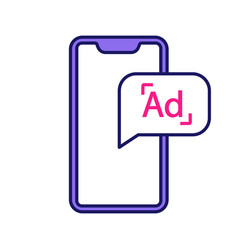 Push notifications rgb color icon Royalty Free Vector Image