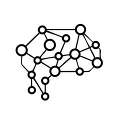 Golden human brain logo icon Royalty Free Vector Image