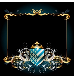 Ornate heraldic shield Royalty Free Vector Image
