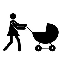 Pedestrian icon like black stick figure Royalty Free Vector
