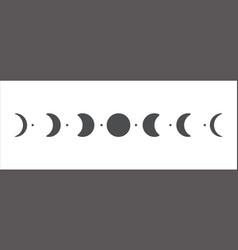 Moon phases simple template silhouette Royalty Free Vector