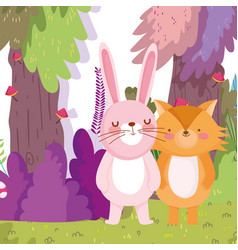 Cartoon wild animal in the jungle Royalty Free Vector Image