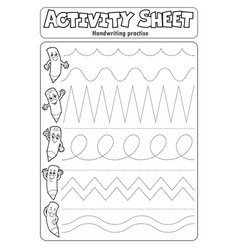 Activity sheet handwriting practise 9 Royalty Free Vector