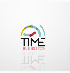 Time clock logo fast express service Royalty Free Vector