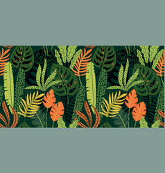 Abstract color seamless plants and flowers Vector Image