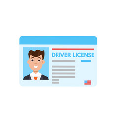 Blue driver license card icon Royalty Free Vector Image