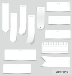 White note papers with adhesive tape Royalty Free Vector
