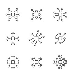 Microchip frame electronic chip cpu border Vector Image