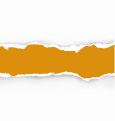 Orange ripped paper background banner template Vector Image