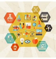 Education background with books in flat design Vector Image