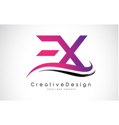Ex e x letter logo design creative icon modern Vector Image