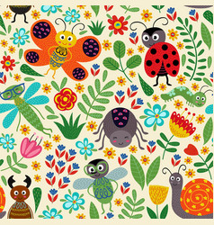 Seamless pattern with insect Royalty Free Vector Image