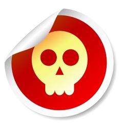 Round badge with blue ribbon isolated on white Vector Image