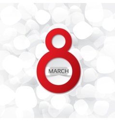 8 march red paper hearts womens day card Vector Image