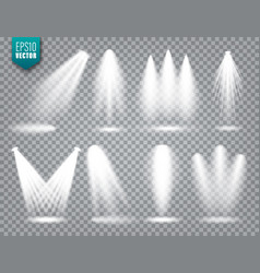 White beam lights spotlights scene Royalty Free Vector Image