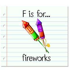 Flashcard letter f is for fire Royalty Free Vector Image