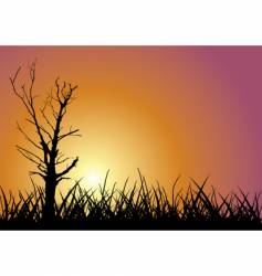 Sunset background with palm tree Royalty Free Vector Image