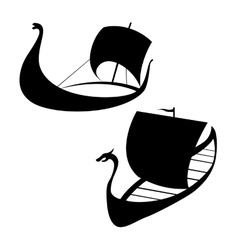 Vikings boat stencil Royalty Free Vector Image