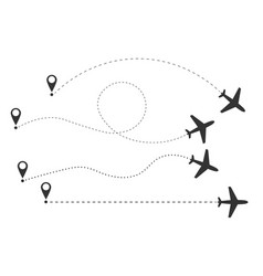Airplane flight dashing line Royalty Free Vector Image