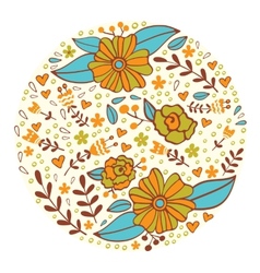 Hello card with decorative floral frame Royalty Free Vector