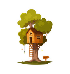 Cartoon tree house Royalty Free Vector Image - VectorStock